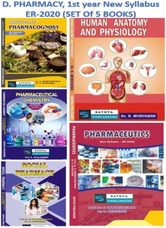 D. Pharm, 1St Year New Syllabus, ER-20-21 (Set Of 5 Books)